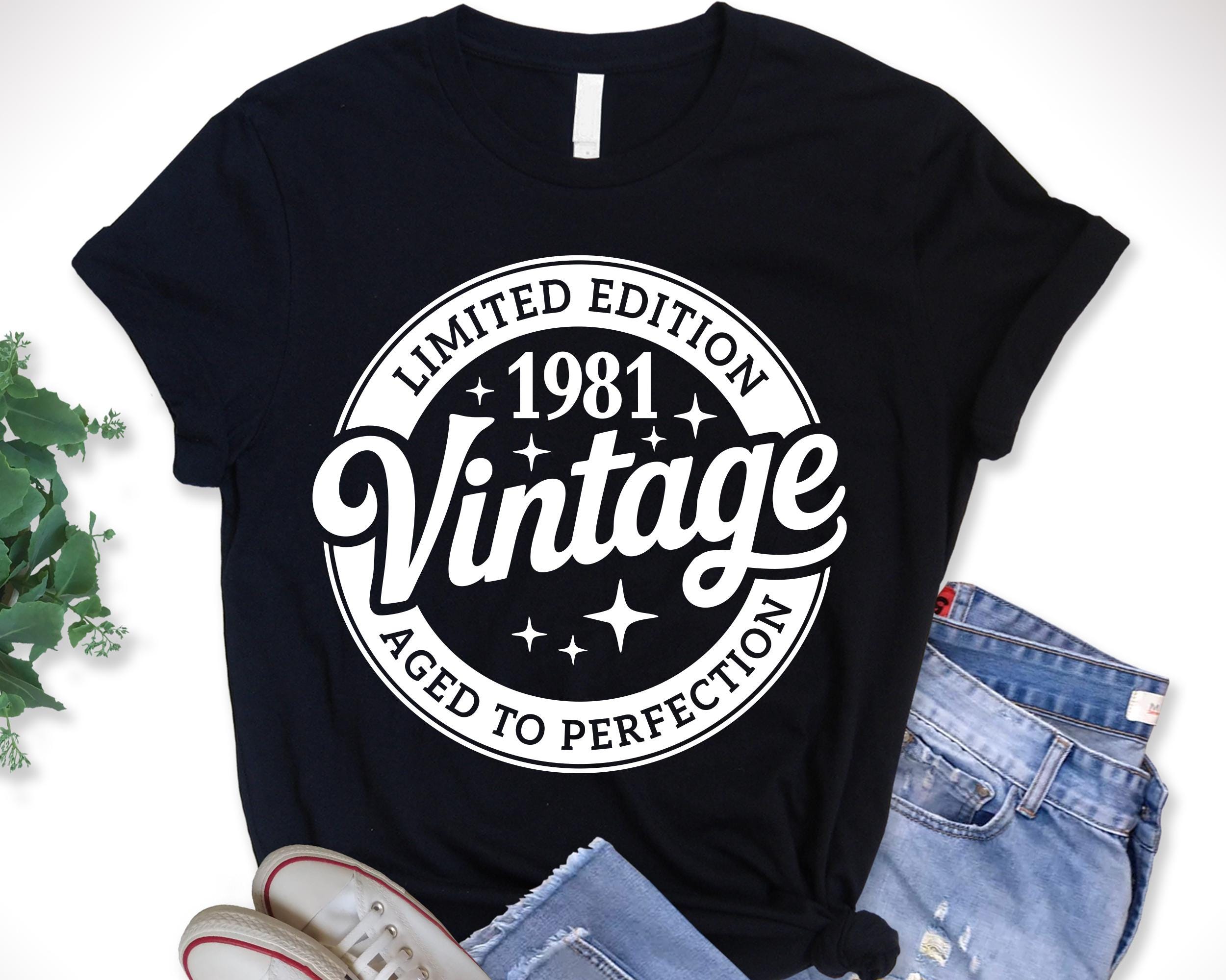 Retro Vintage 1981 Birthday Svg Png, Aged to Perfection, Limited ...