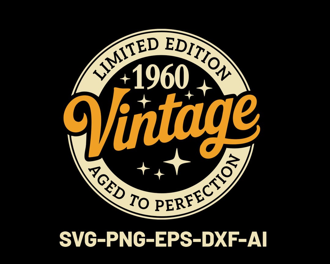 65th Birthday Svg Png, Retro Vintage 1960 Birthday Svg Png, Aged to ...