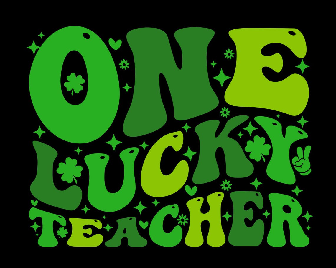 One Lucky Teacher Svg Png, Retro Groovy St Patricks Day Svg Png, St ...
