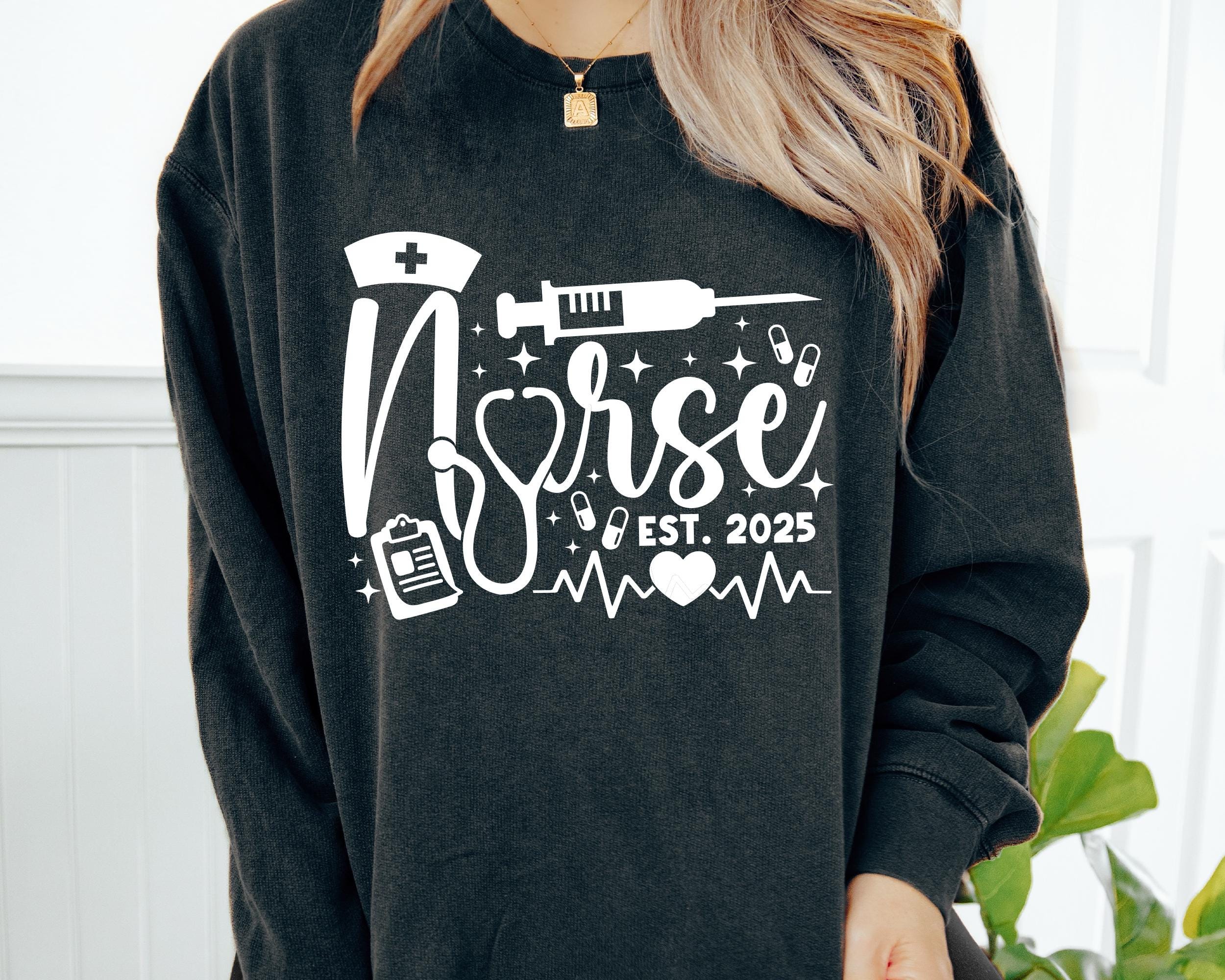 Nurse EST 2025 Svg Png, 2025 Nurse Svg, Nursing School Student Svg ...