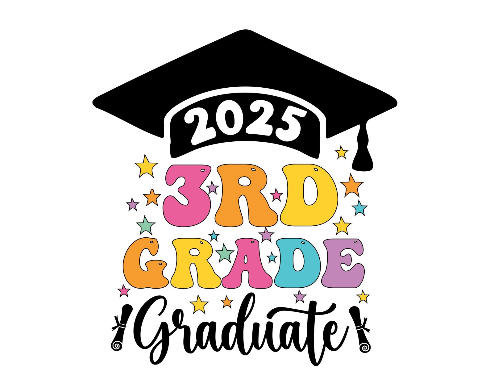 2025 3rd Grade Graduate Svg Png, Third Grade Grad Svg Png, 3rd Grade ...