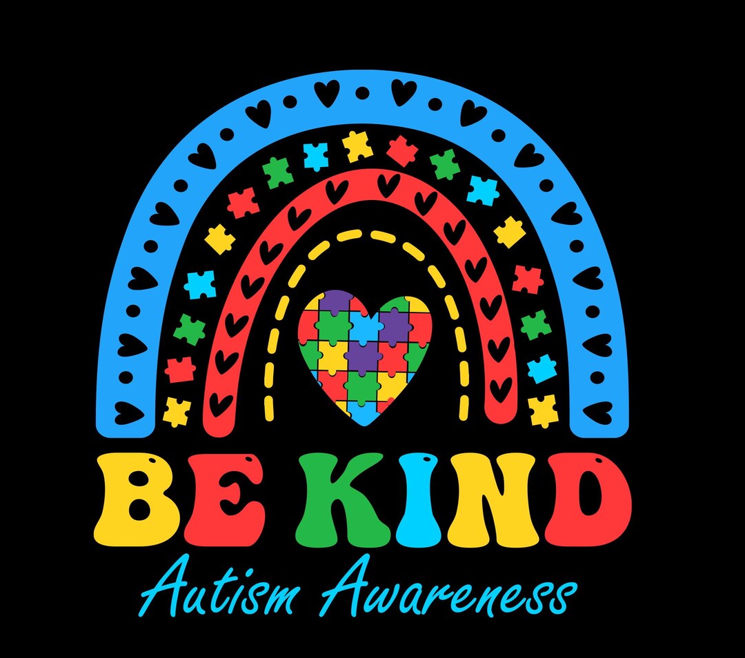 Autism Awareness Svg Png, Rainbow Svg, Be Kind Svg, Autism Svg, Autism ...