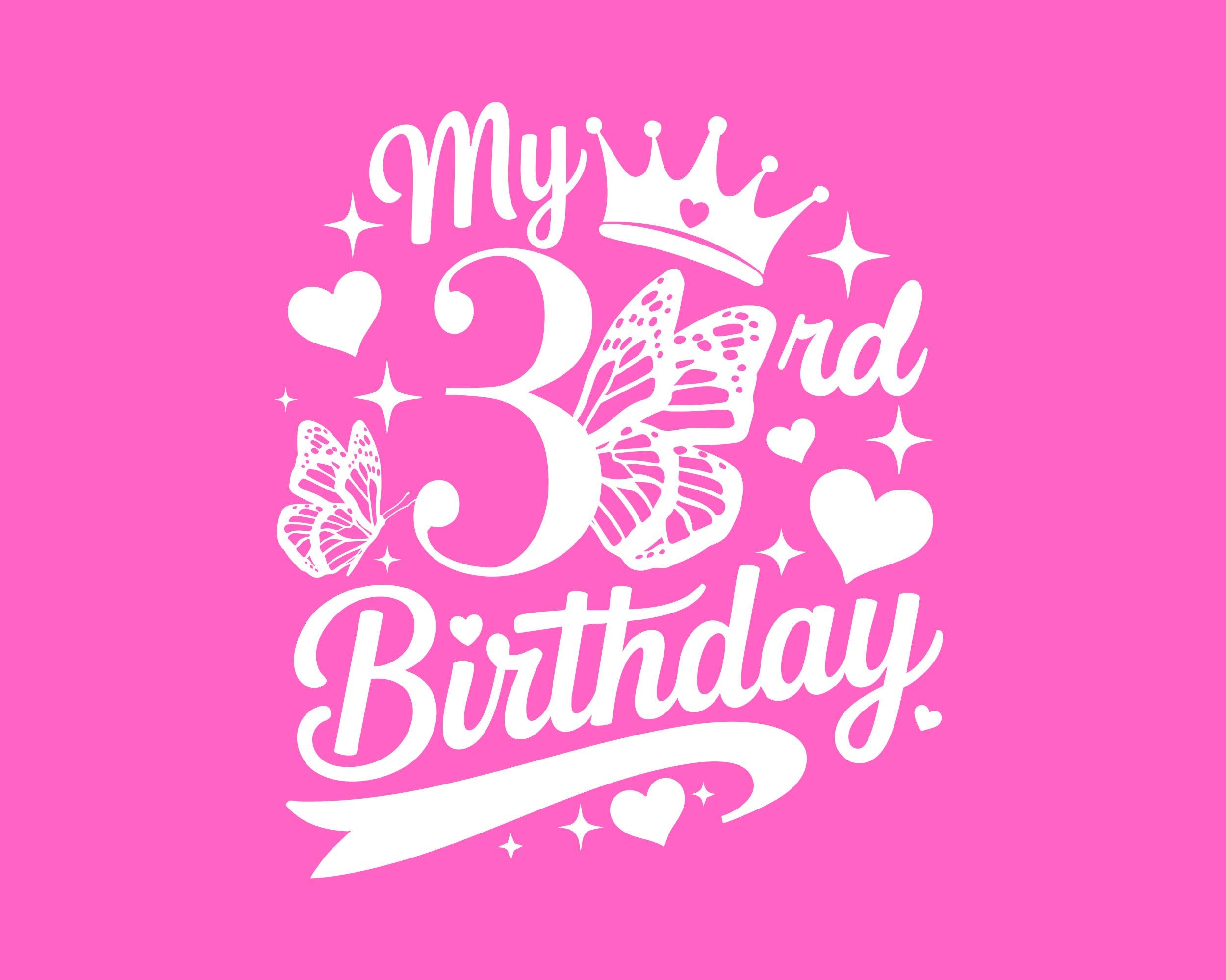 Girl 3rd Birthday Svg Png, Its My Birthday Toddler Svg Png, Third ...