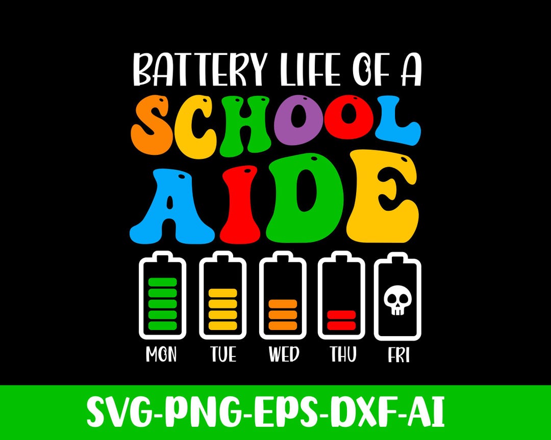 Battery Life of a School Aide Png Svg, School’s Assistant Png ...