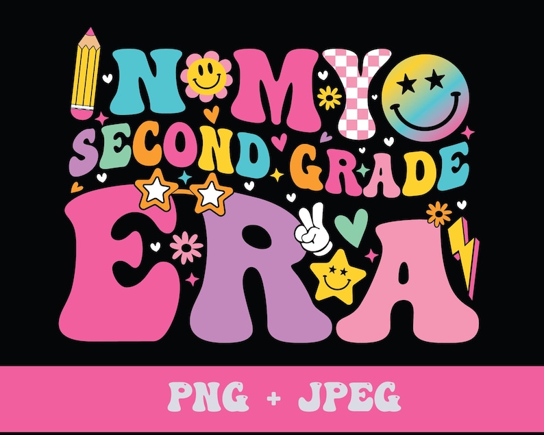 In My Second Grade Era Png, Groovy Back to School Teacher Student Png ...