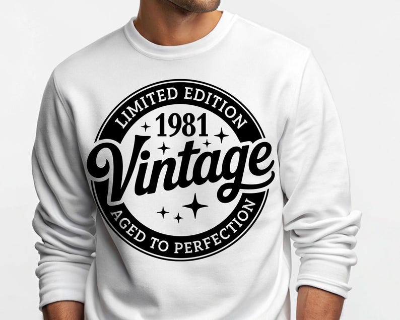 Retro Vintage 1981 Birthday Svg Png, Aged to Perfection, Limited ...