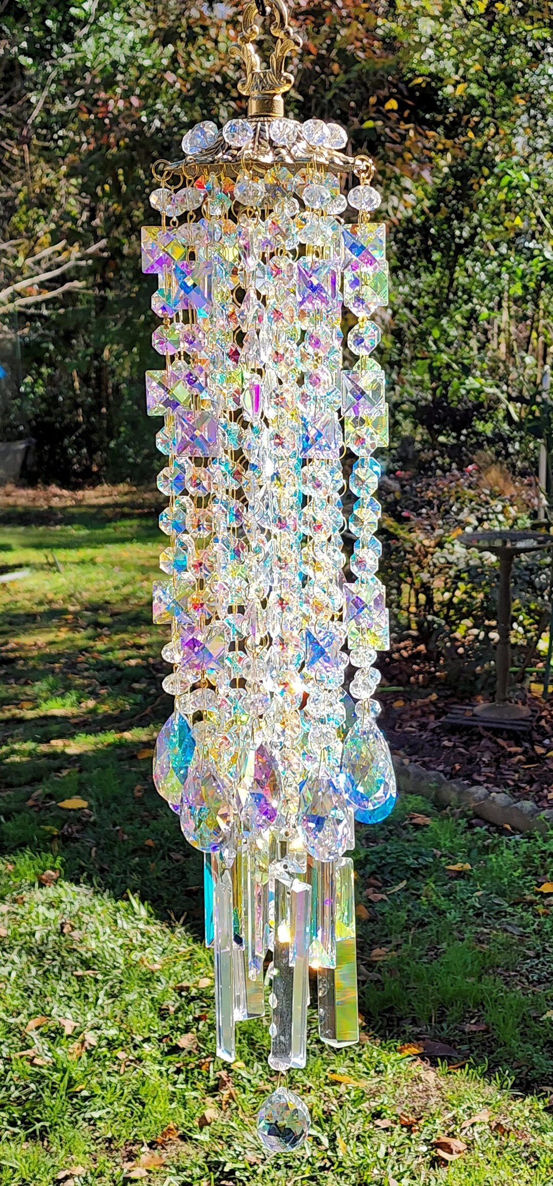 Wind Chime, Crystal Wind Chime, Vintage Prisms Chime, Aurora Borealis ...