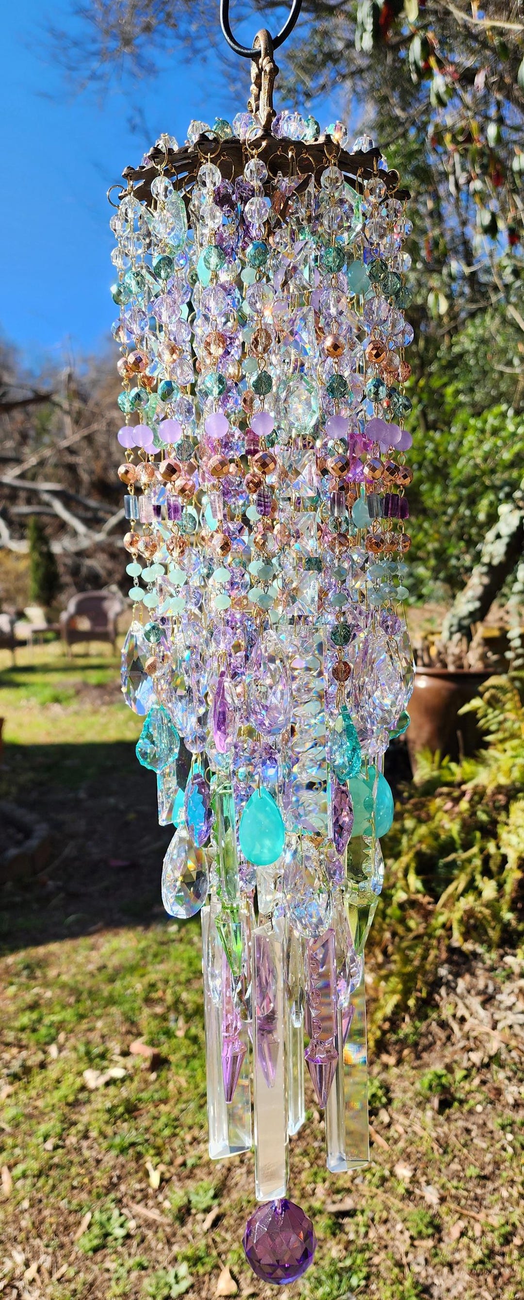 Wind Chime, Crystal Wind Chime, Spring Wind Chime, Vintage Prisms Chime ...