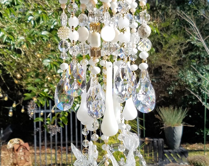 Wind Chime, Crystal Wind Chime, Crystal Sun Catcher, Hummingbirds Wind ...
