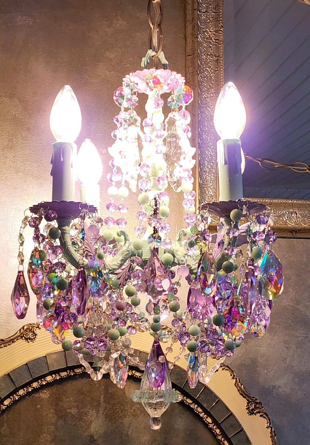 Chandelier, Petite Chandelier, Small Chandelier, Vintage Chandelier ...