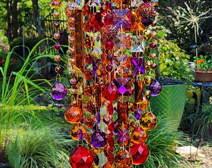 Sold - Sun Catcher, Autumn Crystal Sun Catcher, Multicolor Crystal Sun ...