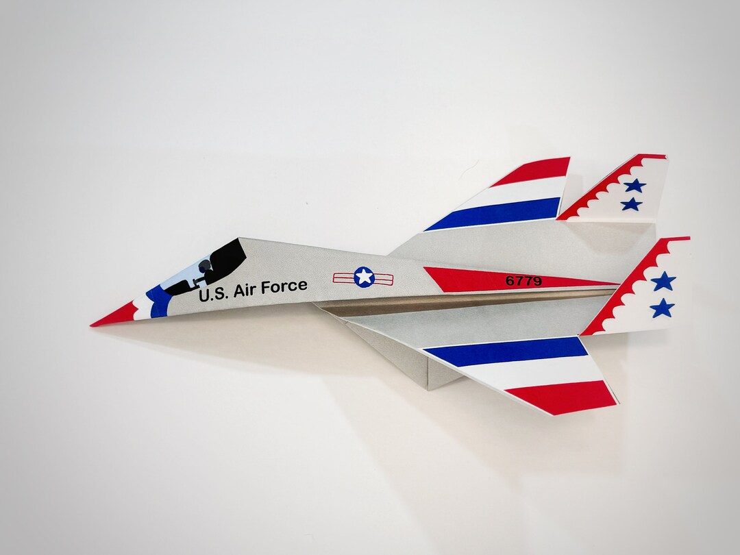Print & Fold Paper Airplane — US Air Force - Retro Thunderbird - SU-57 ...