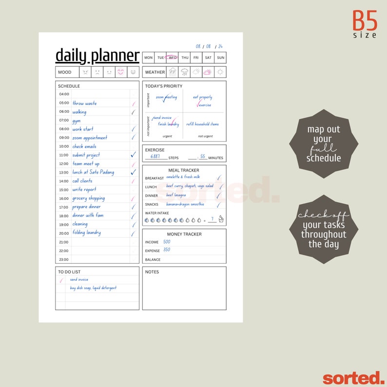 Printable Daily Planner Help to Prioritize Tasks, Adapt Healthy ...
