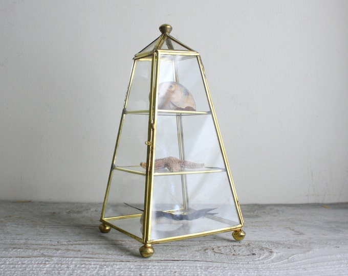 Vintage Pyramid Glass Display Case - Etsy
