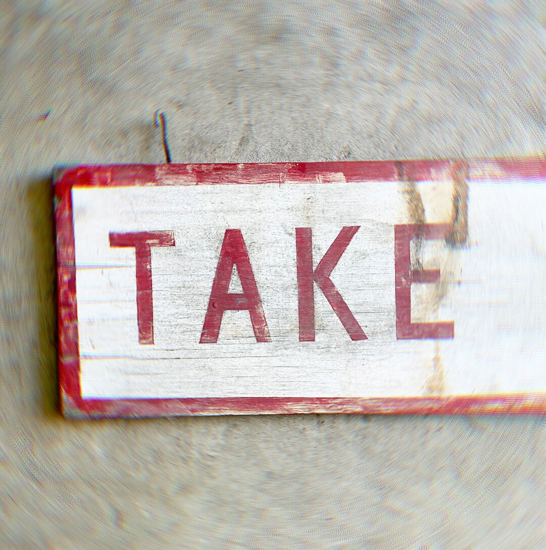 Vintage Two-sided Take Out Restaurant Sign - Double-sided Outdoor ...