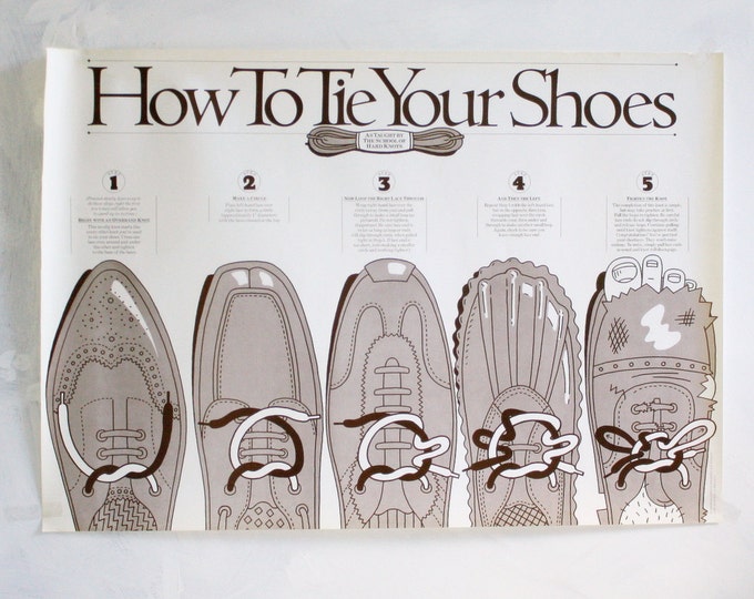 Vintage How to Tie Your Shoes Poster Industrial Retro Art - Etsy