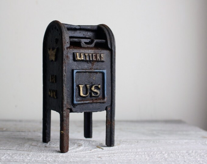 Vintage Cast Iron Mailbox Bank - Etsy