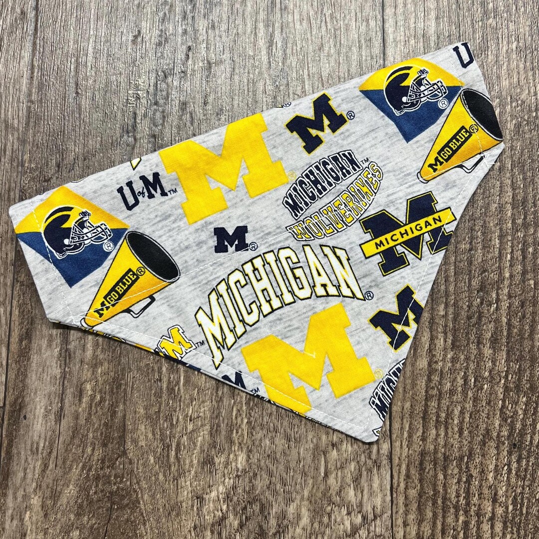 University of Michigan Dog Bandana Over the Collar Style Go Blue and ...
