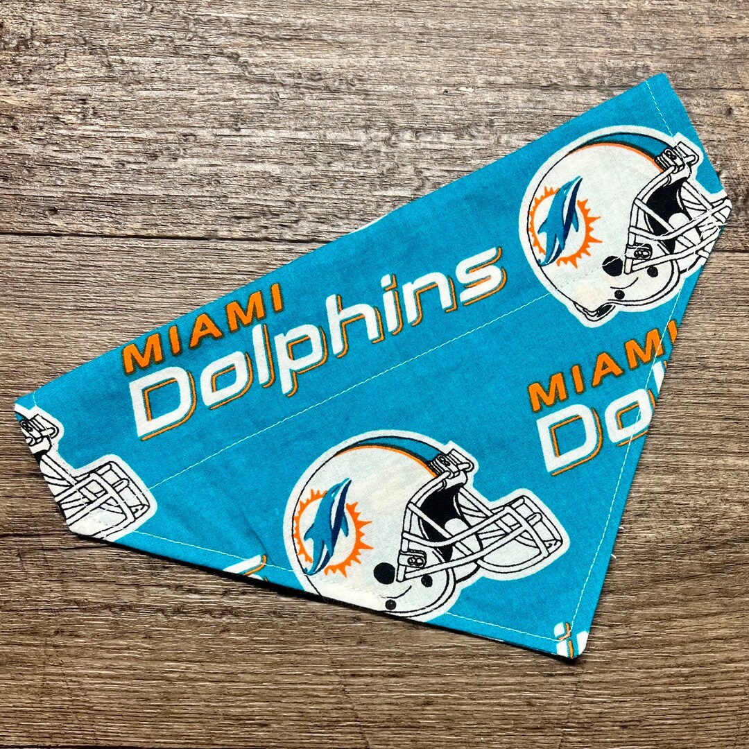MIAMI DOLPHINS NFL Football Dog Bandana Over the Collar Style Florida ...