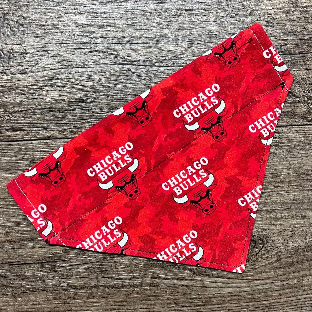 CHICAGO BULLS Basketball Over the Collar Style Dog Bandana-red Plaid ...