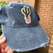 Distressed Baseball Hat, Faded Navy Blue With Cactus Patch. Mesh Back ...