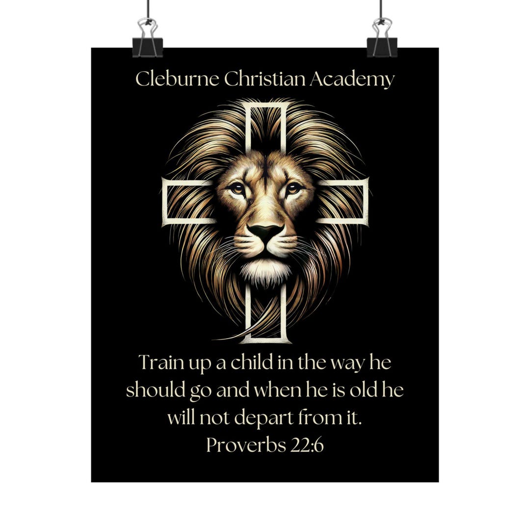 Religious Lion Face Poster, Matte Vertical Art Print, Proverbs 22:6 ...