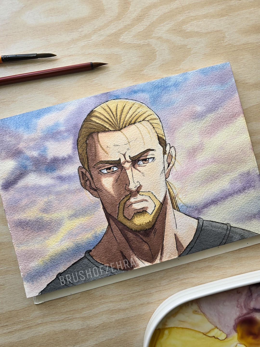 Thorfinn Watercolor Painting From Vinland Saga, Anime Art Anime Fanart ...