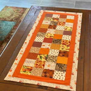 Rustic Farmhouse Fall Colors Table Runner, Autumn Table Runner ...