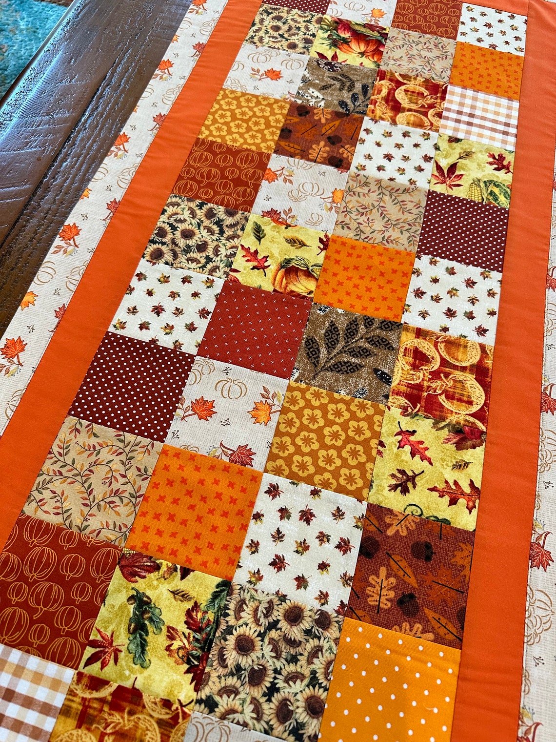 Rustic Farmhouse Fall Colors Table Runner, Autumn Table Runner ...