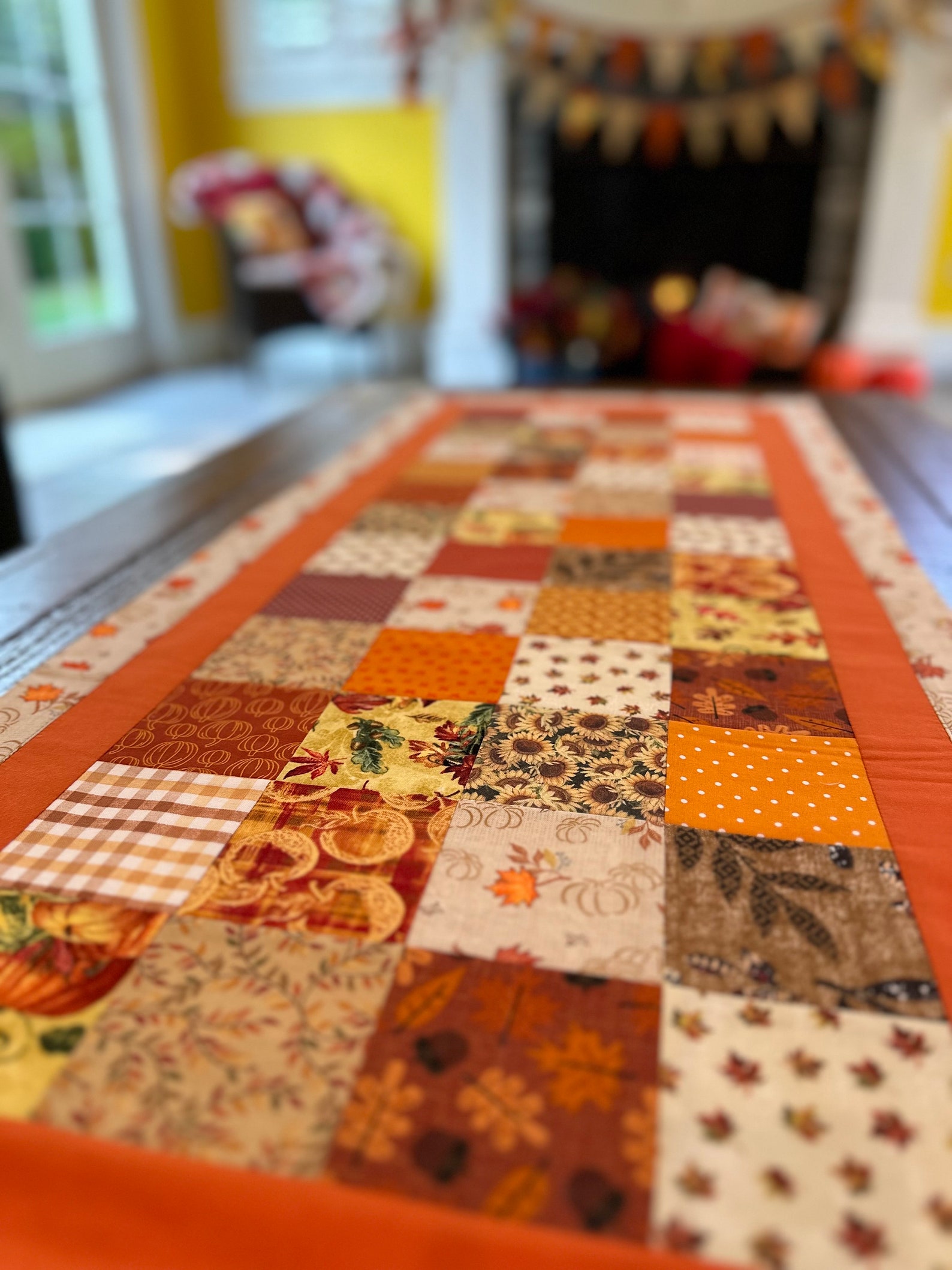 Rustic Farmhouse Fall Colors Table Runner, Autumn Table Runner ...
