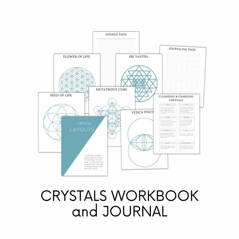 Crystals Workbook and Journal, Crystal Workbook, Crystal Journal ...