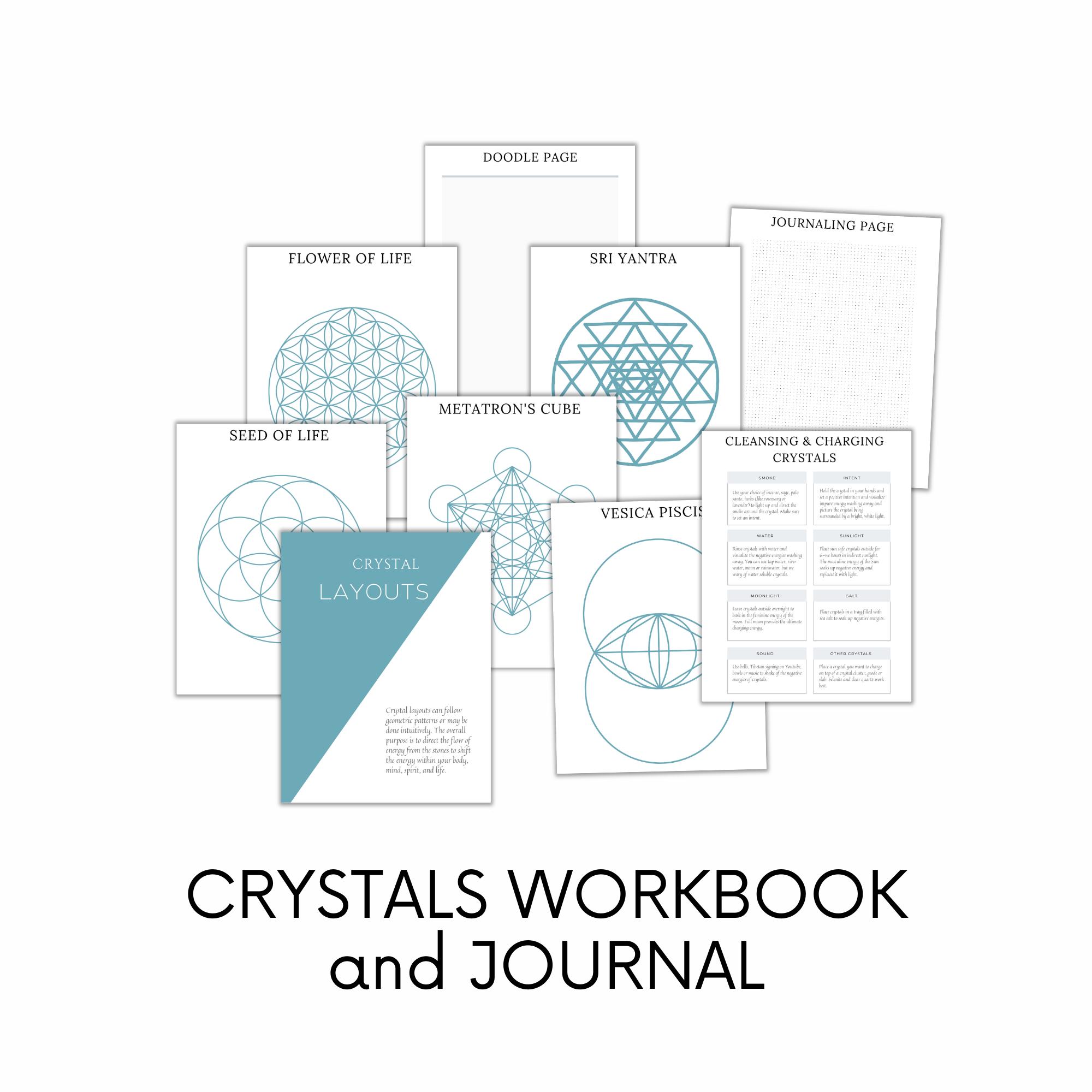 Crystals Workbook and Journal, Crystal Workbook, Crystal Journal ...