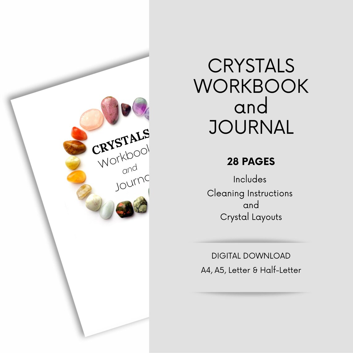 Crystals Workbook and Journal, Crystal Workbook, Crystal Journal ...