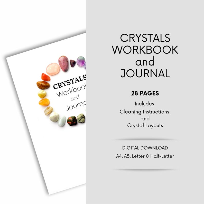 Crystals Workbook and Journal, Crystal Workbook, Crystal Journal ...