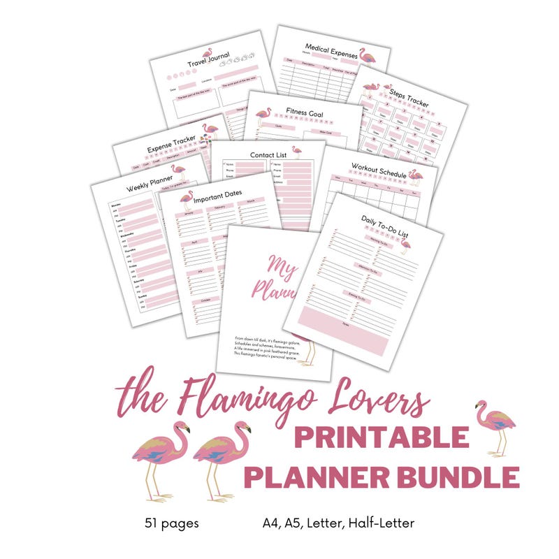 Flamingo Planner - Etsy