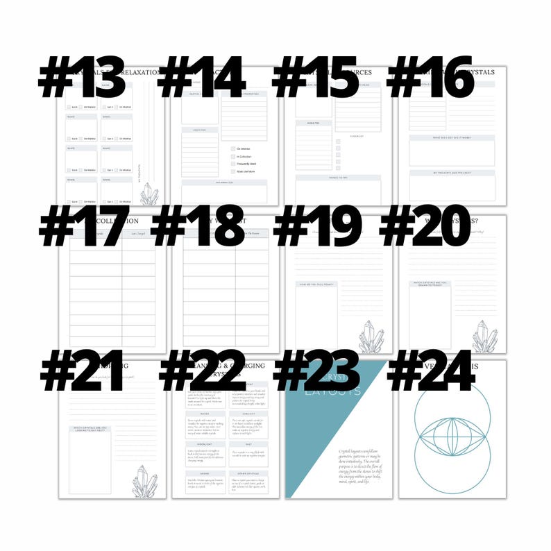 Crystals Workbook and Journal, Crystal Workbook, Crystal Journal ...