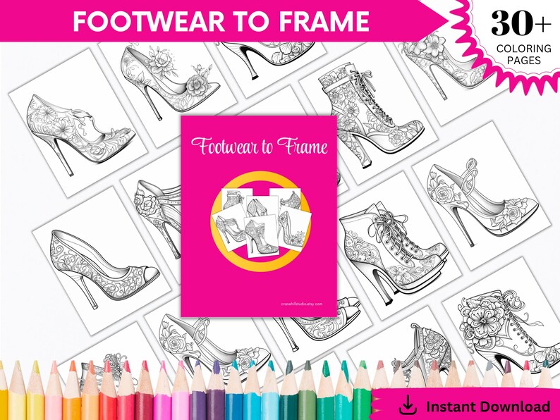 Footwear to Frame Adult Coloring Pages, Colorful Coloring Pages ...
