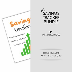 Savings Tracker Bundle, Savings Tracker, Money Saving Tracker, Savings ...