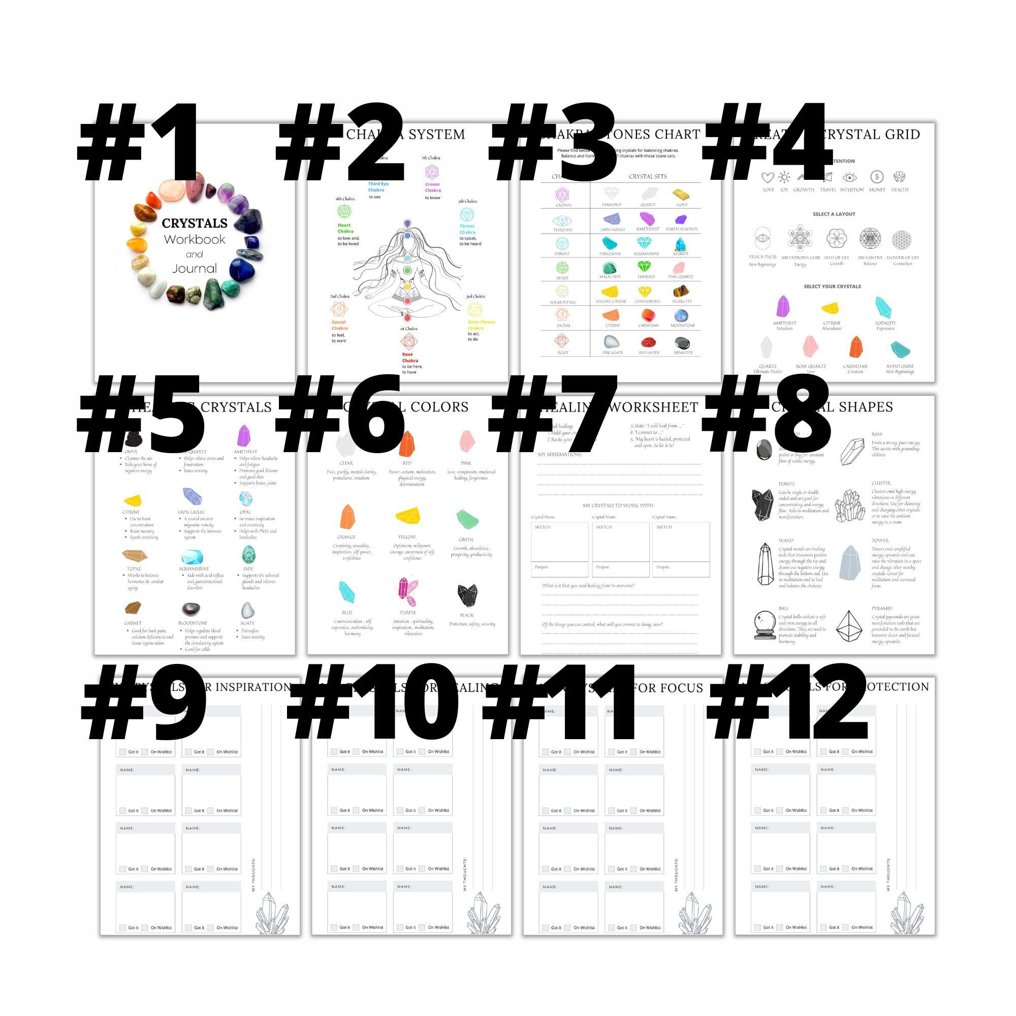 Crystals Workbook and Journal, Crystal Workbook, Crystal Journal ...