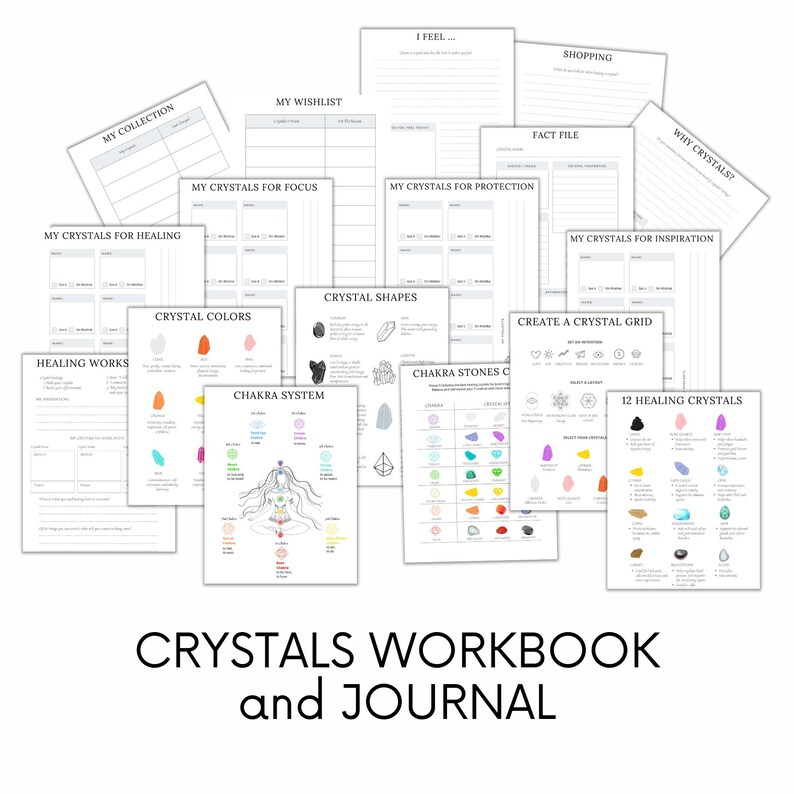 Crystals Workbook and Journal, Crystal Workbook, Crystal Journal ...