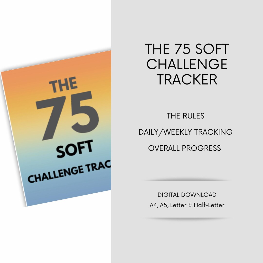 The 75 Soft Challenge Tracker, 75 Soft, 75 Medium, 75 Challenge ...