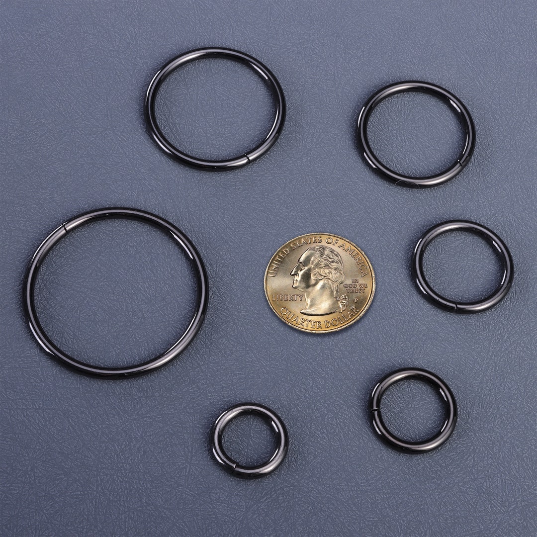 Black Heavy Duty Jump Rings, 16 Gauge, 3.8mm, Stainless Steel, Closed ...