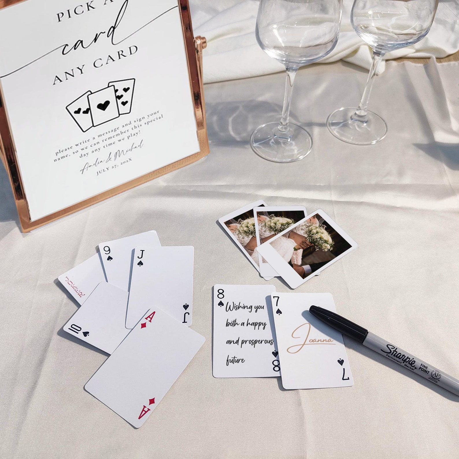 Custom Multiple Photos on the Back of Playing Cards, Personalized Blank ...
