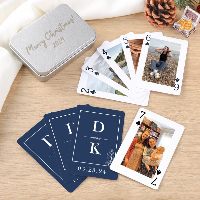 Custom Photo Playing Cards, Personalized Deck of Cards With Box, Unique ...
