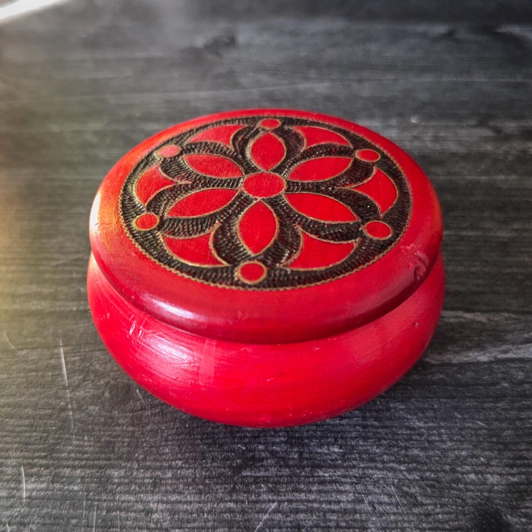 Handmade Polish Wooden Pyrography Box – Red Folk Art Trinket Box - Etsy