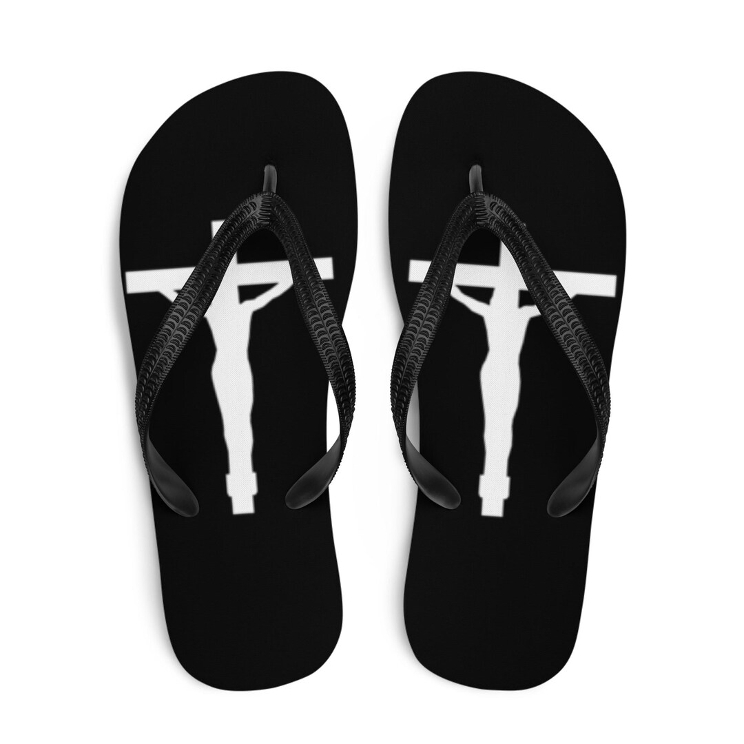 Jesus Christ Cross Faith Sunday Funday Church Religion Thong Sandal ...
