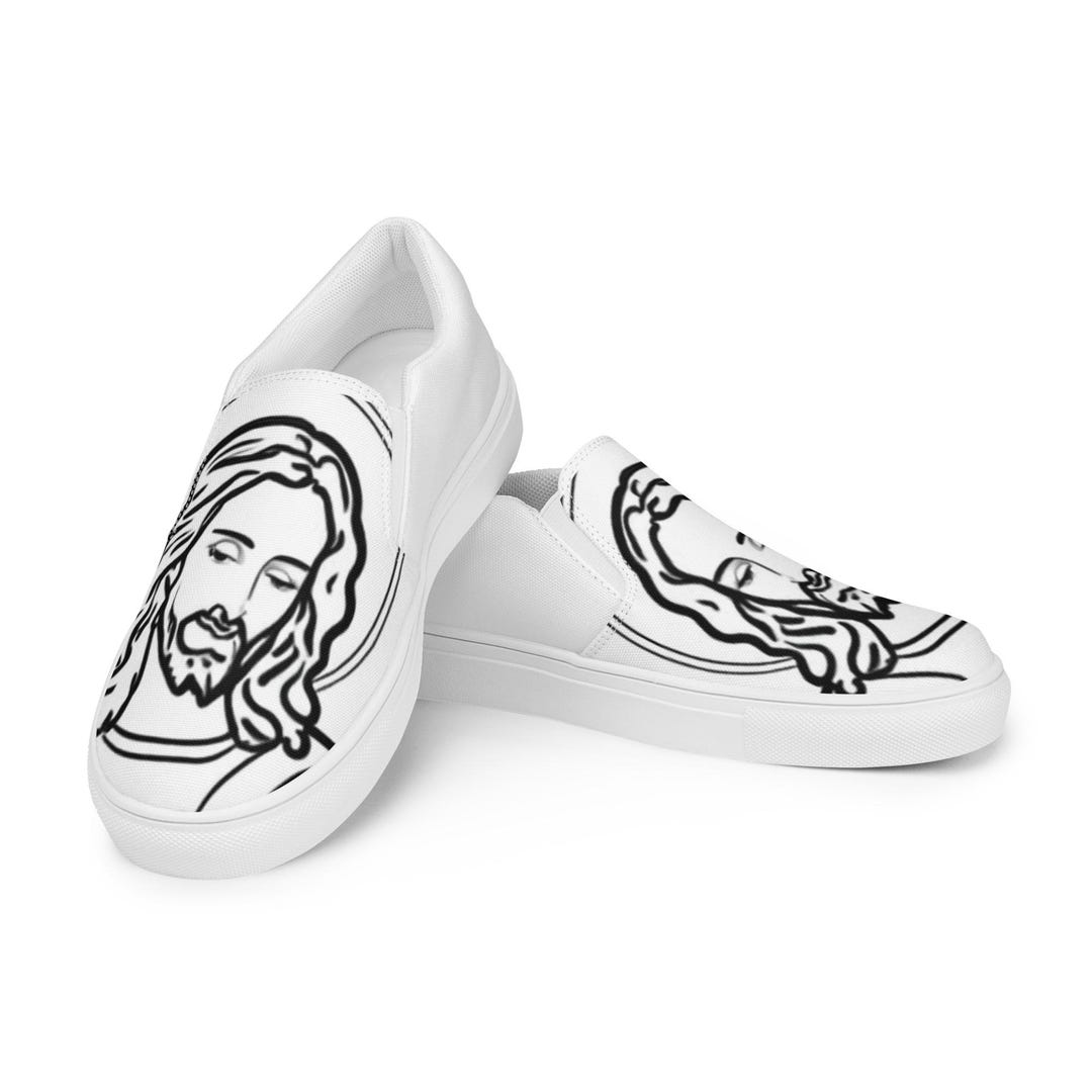 Jesus Christ Church Shoes Sharpie Art Look Womens Slip-on Canvas Shoes ...