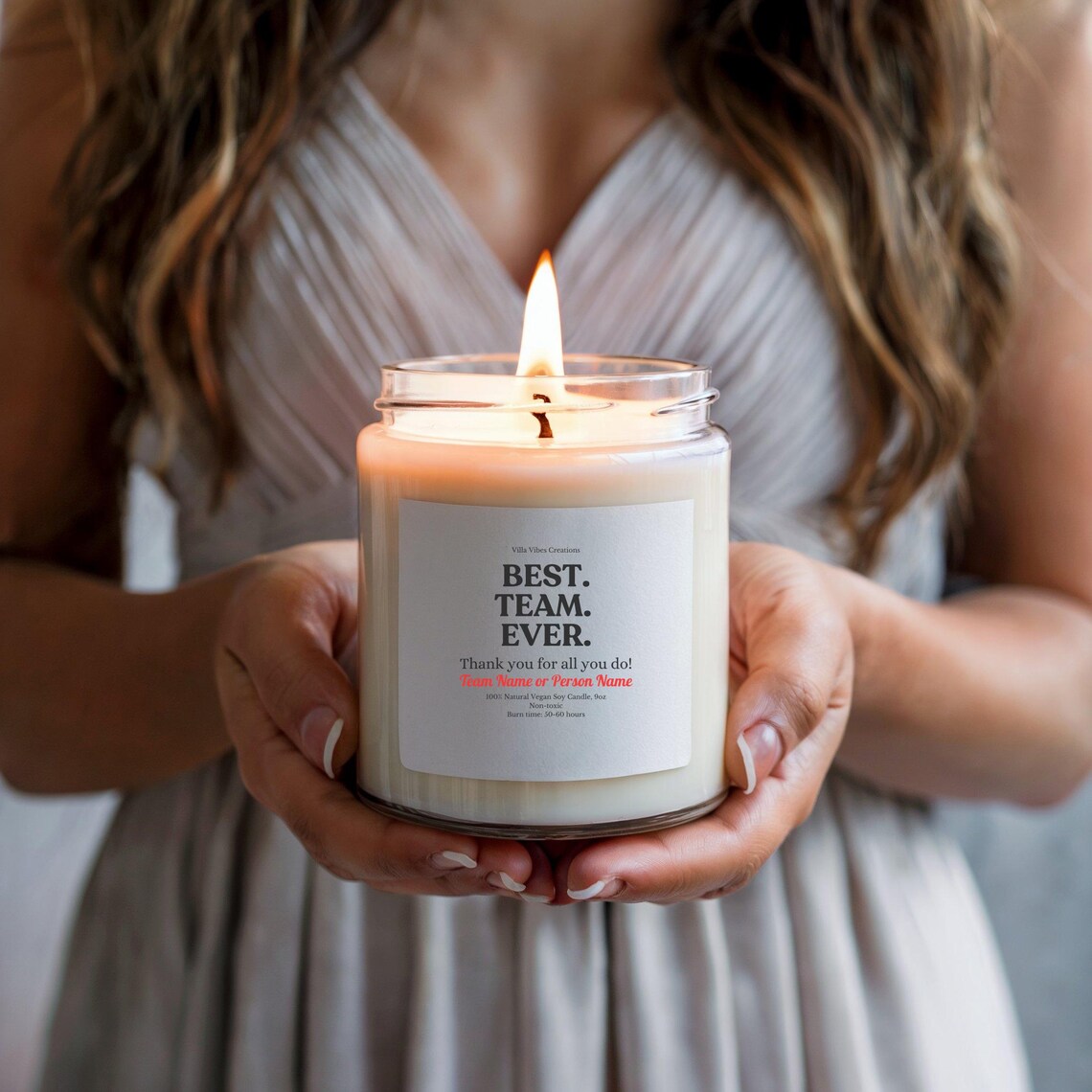 Personalized Best Team Ever Candle, Employee Christmas Gifts Bulk ...