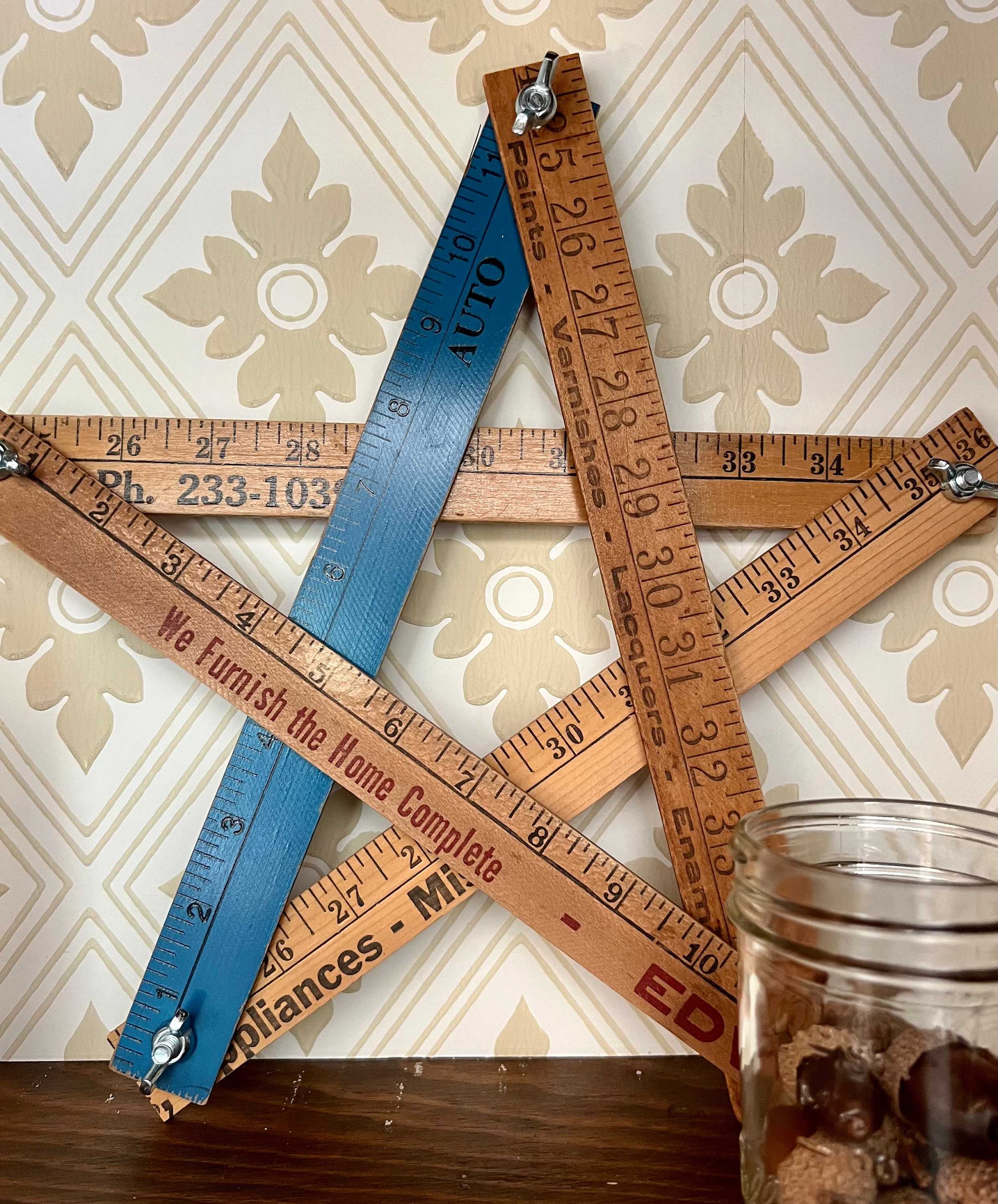 12 Vintage Yardstick Star Home Decor Star Wall Art Recycled Farmhouse ...