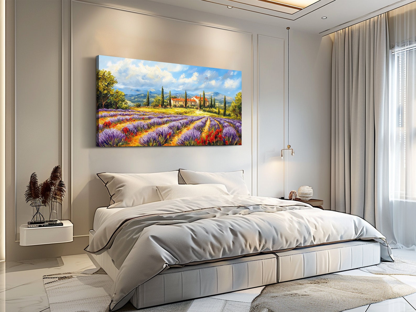 Tuscany Landscape Oil Painting on Canvas Original Texture Wall Art ...